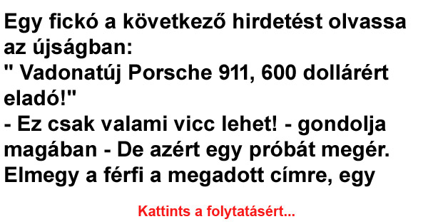 VICC: Egy fickó a következő hirdetést olvassa az újságban – Egyhelyen VICC: Egy fickó a következő hirdetést olvassa az újságban – Egyhelyen